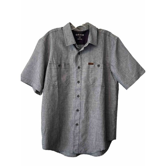 Orvis | Shirts | Orvis Mens Shirt Size Medium Blue Navy Button Up Short ...